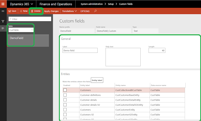 How to delete Custom fields without developer in Dynamics 365?