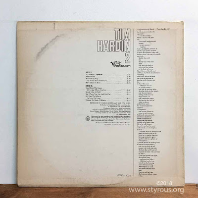 The Styrous® Viewfinder: 20,000 vinyl LPs 162: Tim Hardin ~ Two
