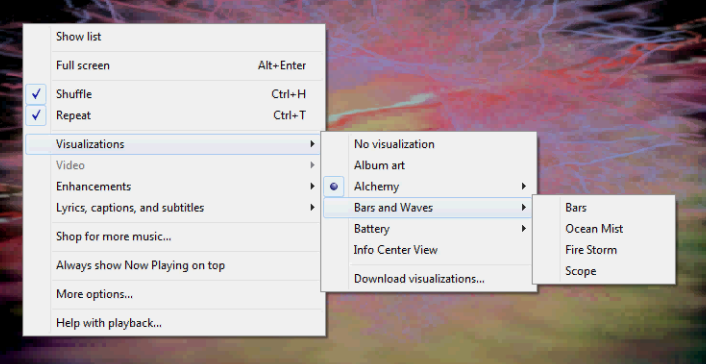 Cách hiển thị Visualizations trong Windows Media Player ~ KimducCz