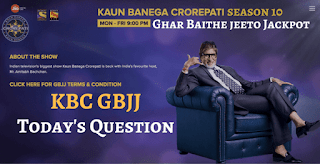 KBC GBJJ Today's Question and KBC Ghar Baithe Jeeto Jackpot Question ...