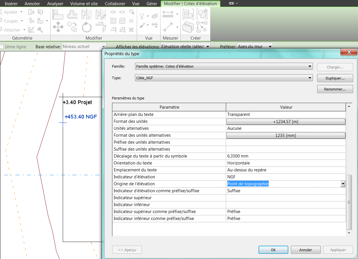 Revit-Mémo: Revit 2014_Niveaux NGF et Projet, en coupe et en plan