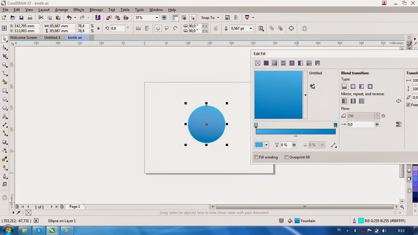 Membuat bintik air dengan corel draw x7 ~ KHEMEDTH dot.com