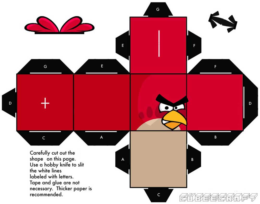 Paper Angry Birds Pattern ( Red )