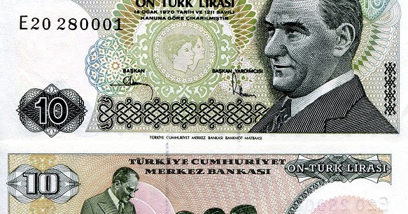 WORLD OF CURRENCY: TURKEY 10 LIRASI NOTE