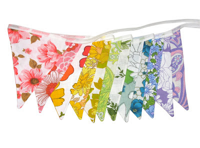 Merry-Go-Round Handmade: Vintage Rainbow Bright Floral Bunting