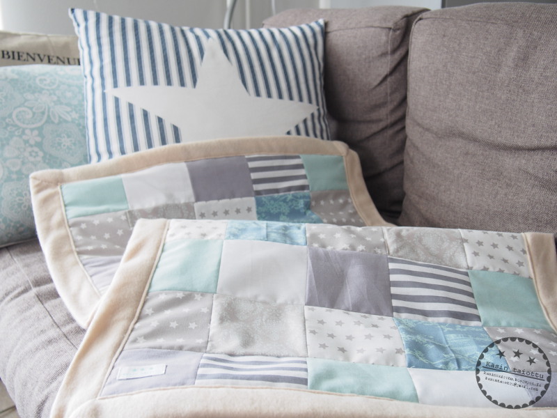 Käsin taiottu: Vauvan tilkkupeitto/huopa