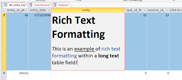 Microsoft Access Tips: Adding rich text formatting to Access data