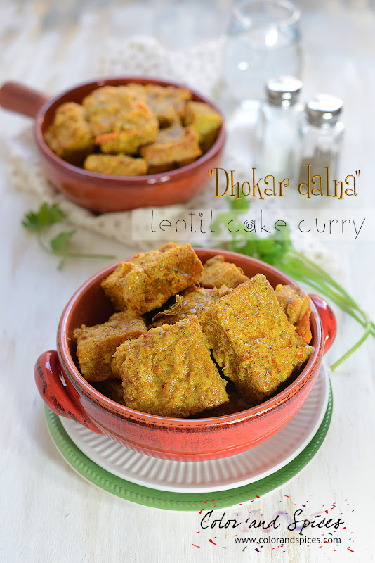Color and Spices: Dhokar dalna...lentil cake curry