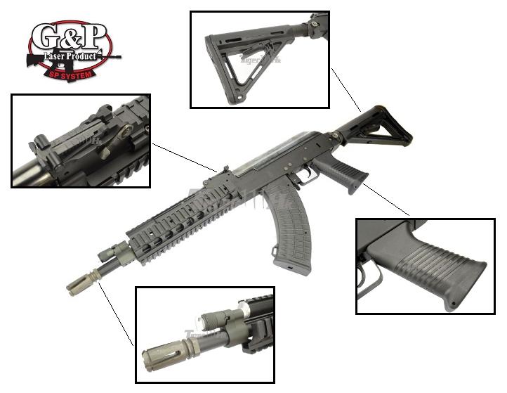 Airsoft Tiger111hk: G&P AK Tactical Combat Assault Rifle AEG (Black)