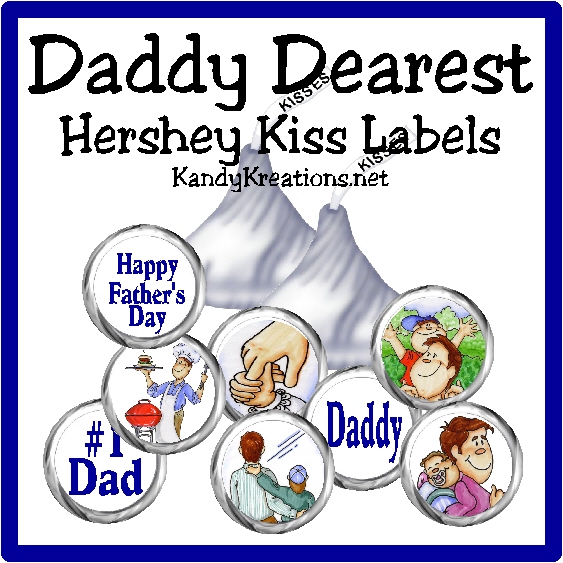 DIY Party Mom: Daddy Dearest Father's Day Kiss Label Printable