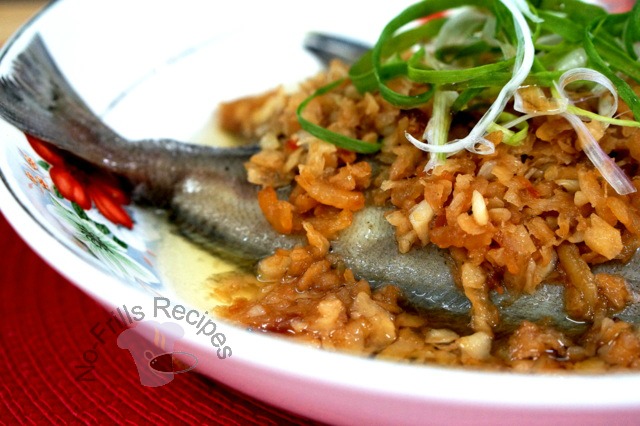 Steamed fish with radish and dried shrimps ~ 甜菜脯蝦米蒸鱼