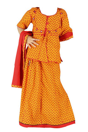 Girls traditional ghagra choli dress , girls traditional sanganeri ...
