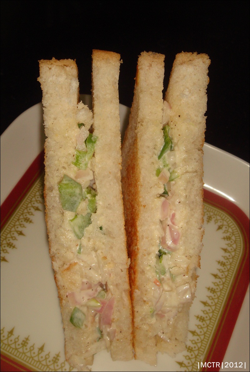 Cheesy Onion-Capsicum Mayo Sandwich | My Culinary