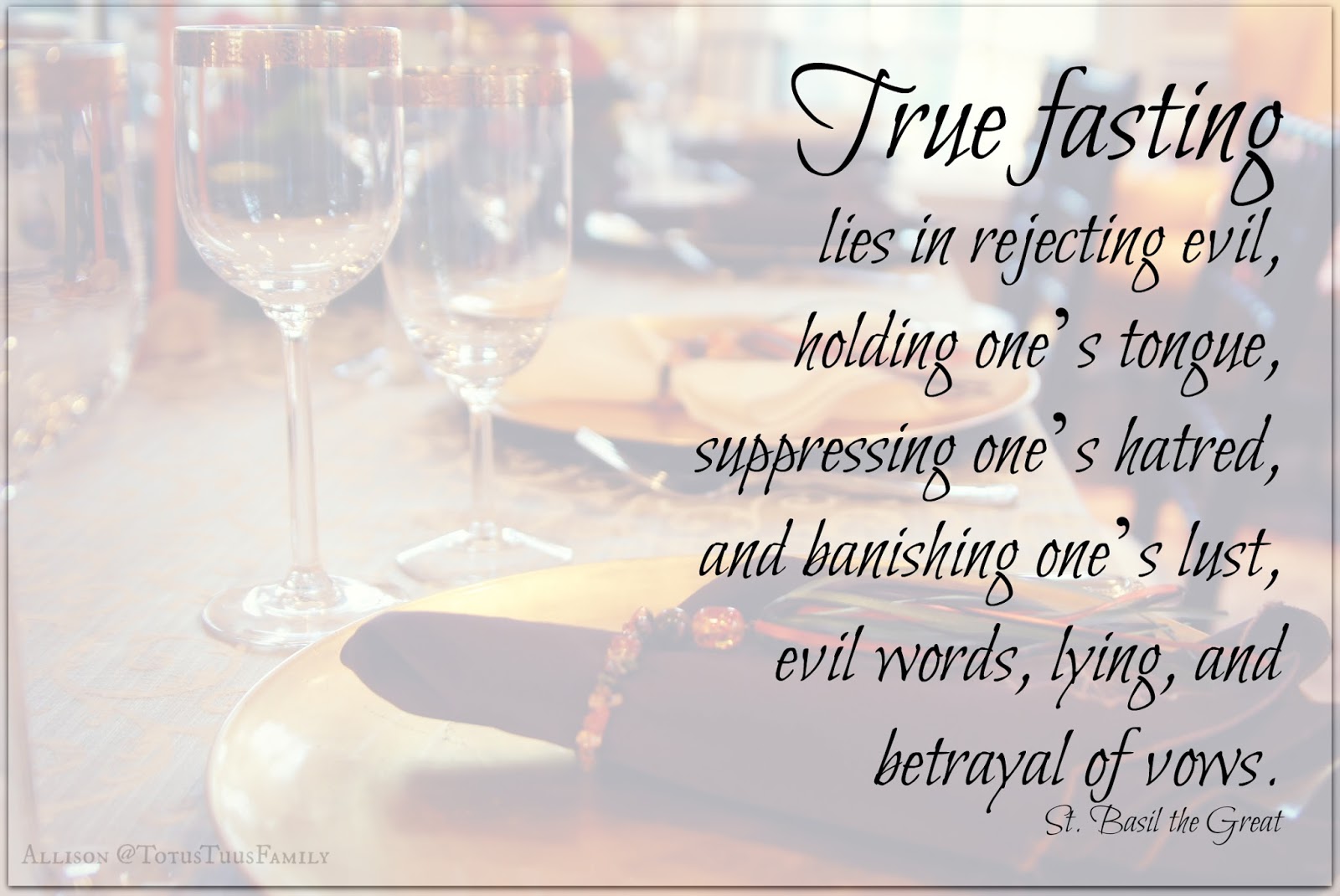 Faith on Friday ~ On Ways to Fast During Lent - Totus Tuus Family ...