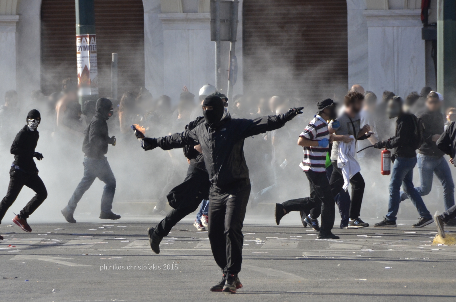 Nikos Christofakis photojournalist: riots throwing Molotov cocktails 12 ...
