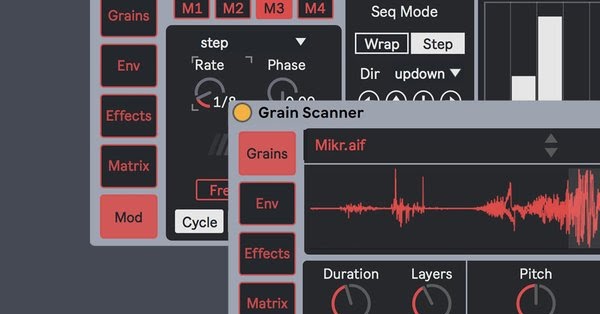 MATRIXSYNTH: Max for Live Grain Scanner by Amazing Noises for Ableton Live