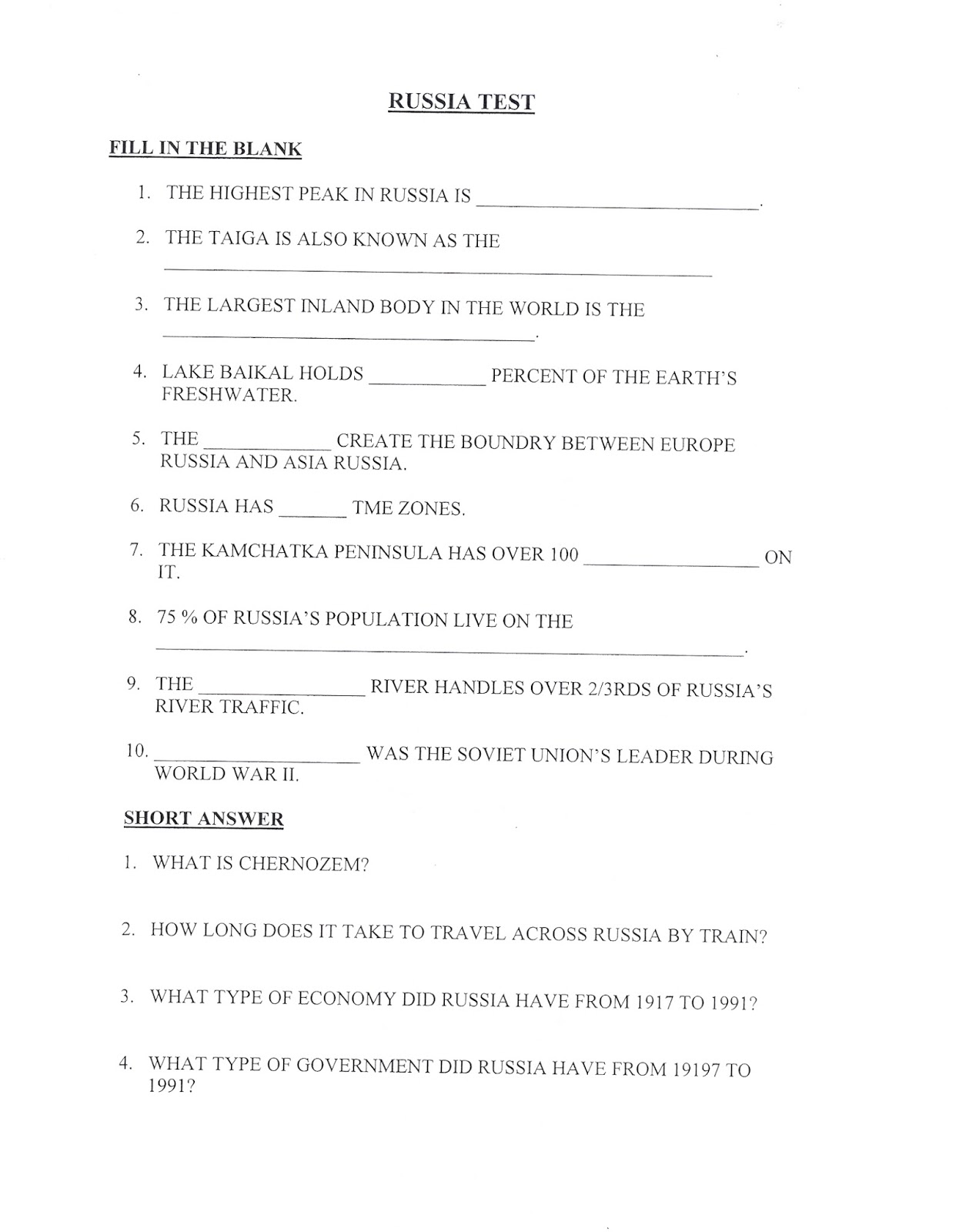 Mr. E's World Geography Page