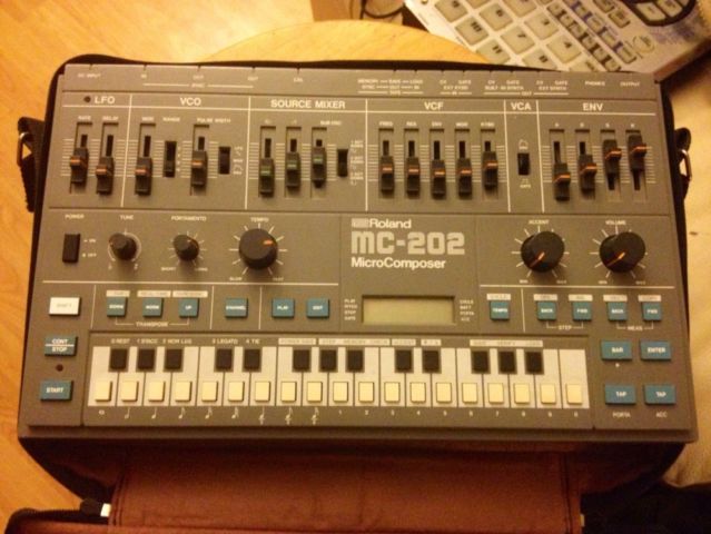 MATRIXSYNTH: Roland MC-202 with Original Silver Gig Bag