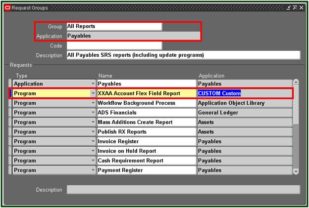 Oracle Applications: AOL - Creating a Custom Account Flex Field Parameter for Concurrent Program ...