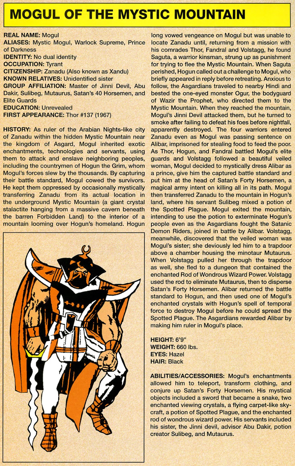 Fichas de Superheroes Marvel y DC: Mogul