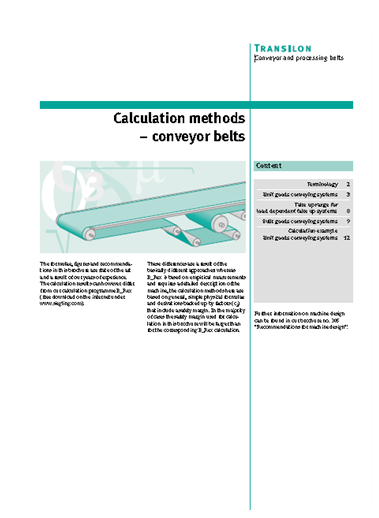 conveyor belt calculation