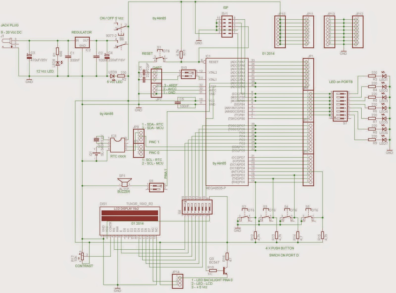 SCHEME ELECTRONICE: DEVELOPMENT BOARD ATMEGA8535 Home-Made