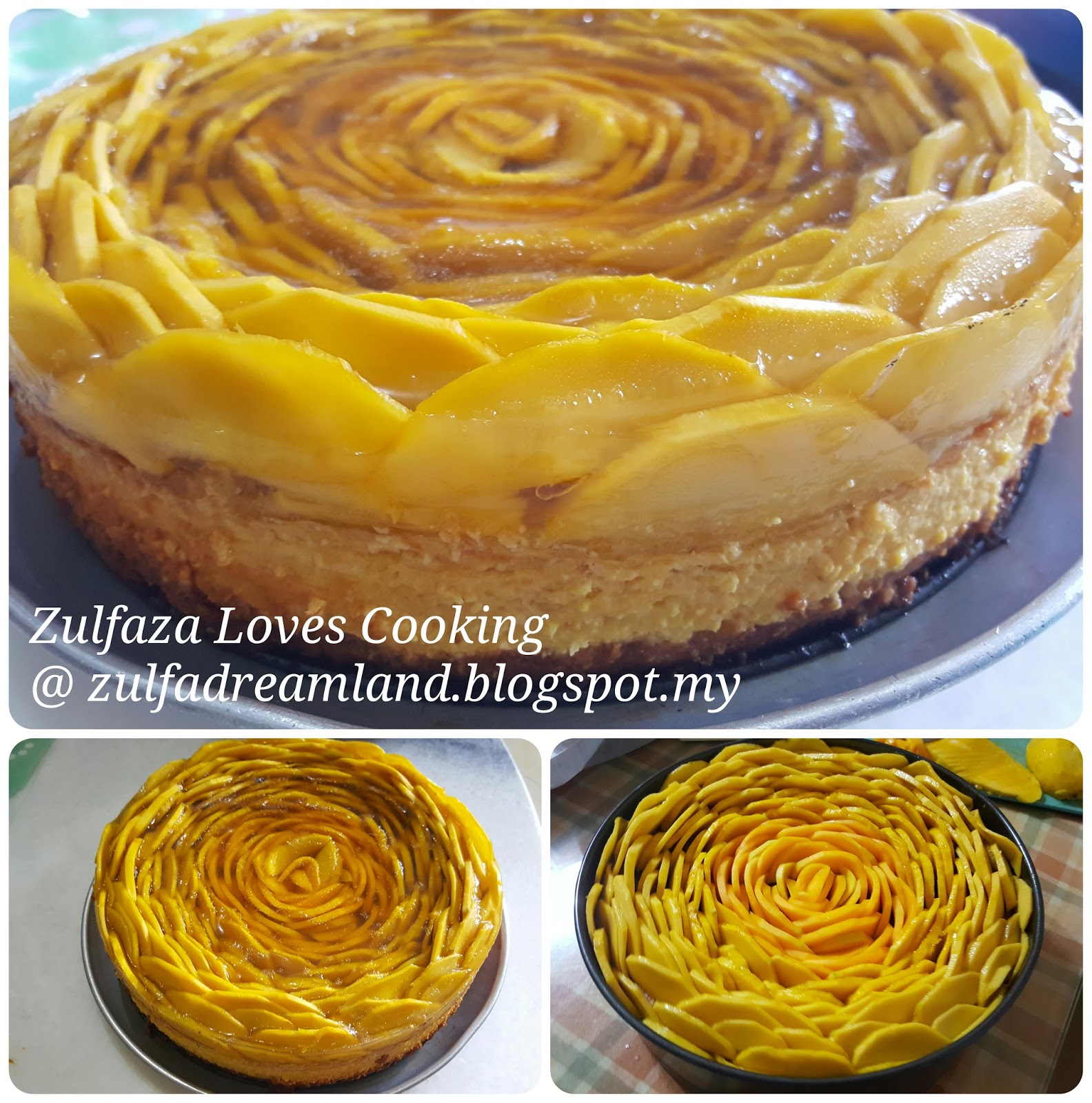 ZULFAZA LOVES COOKING: BAKED MANGO CHEESECAKE