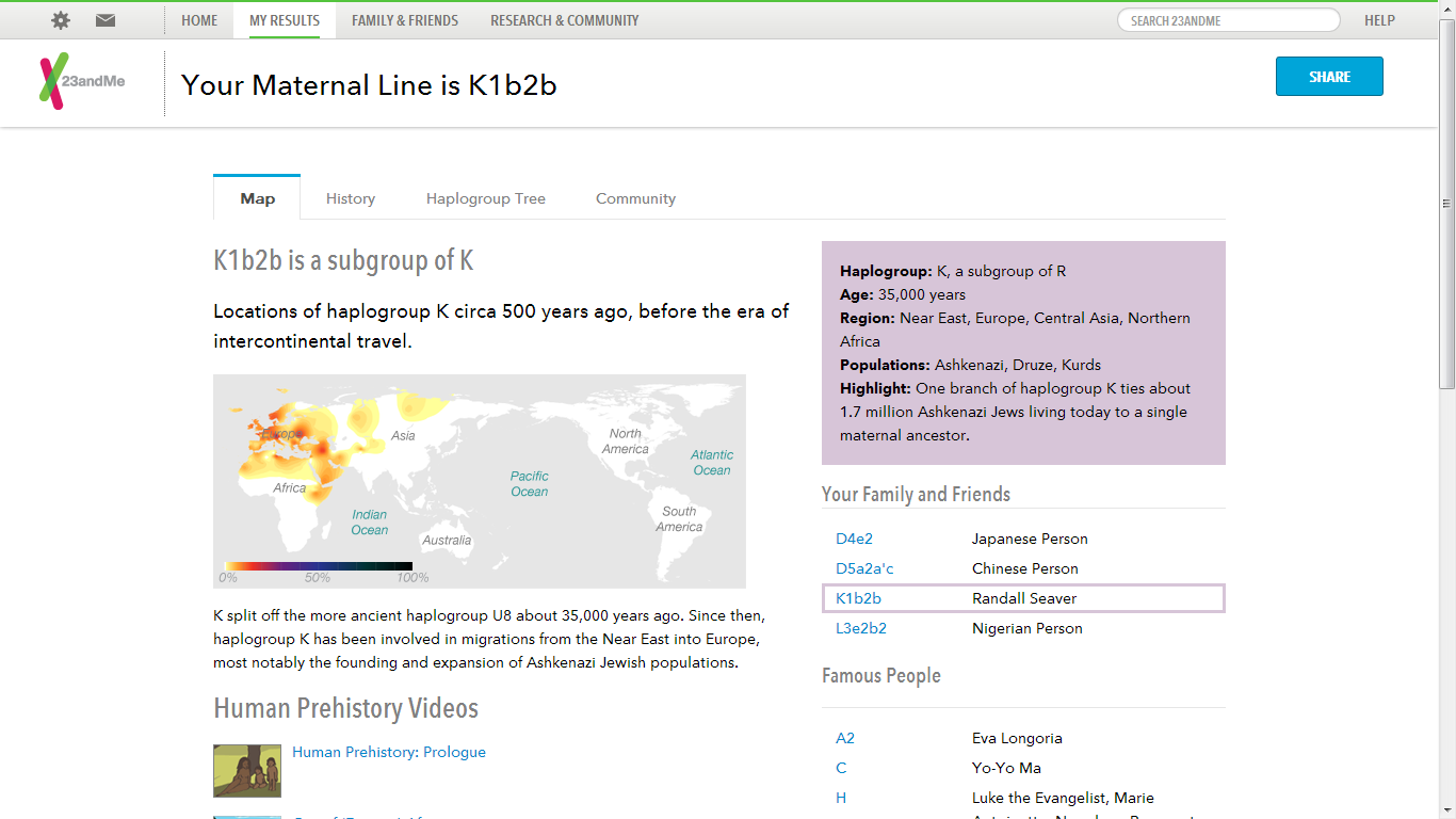 Genea-Musings: My 23andMe DNA Test Results - Post 1