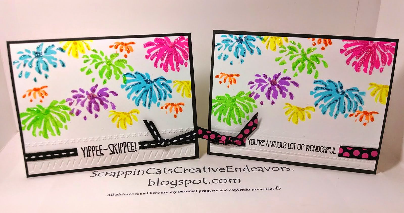 Welcome to Scrappin' Cat's Creative Endeavors: Neon fireworks card