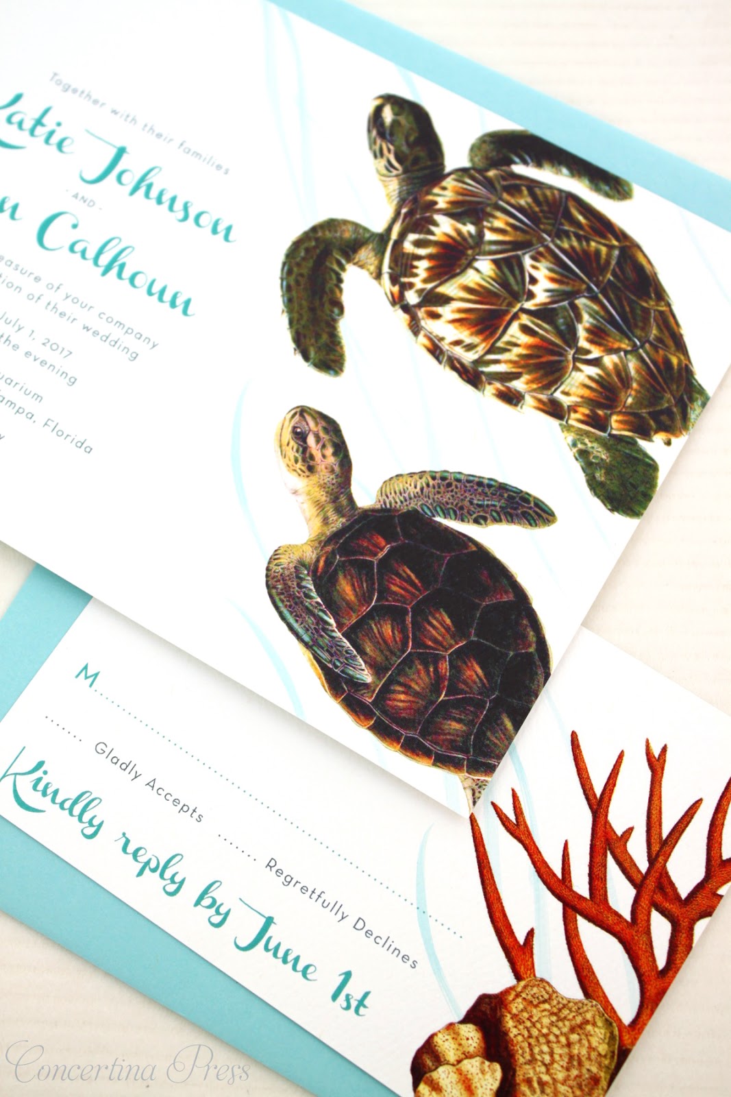 Concertina Press - Stationery and Invitations: Sea Turtle Wedding ...