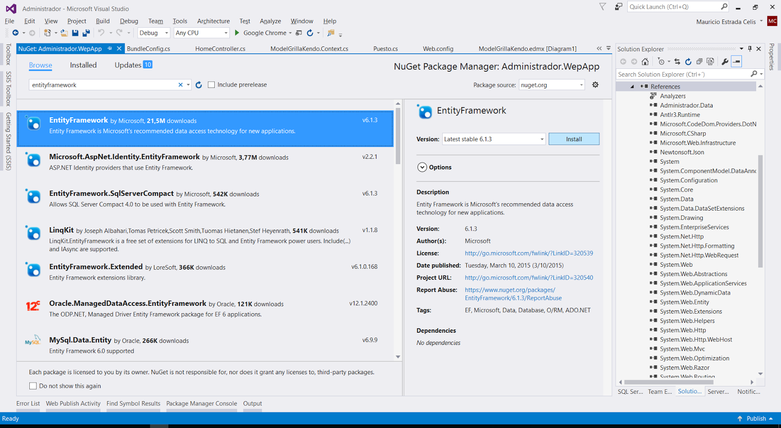 Programación Net Sql Server Crud Kendo Grid Aspnet Mvc Con Entity Framework A Sql Server
