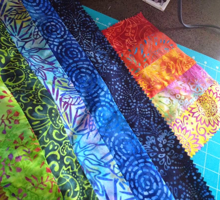 Kathleen Taylor's Dakota Dreams: Batik Jelly Roll Lap Quilt Top- Part 1
