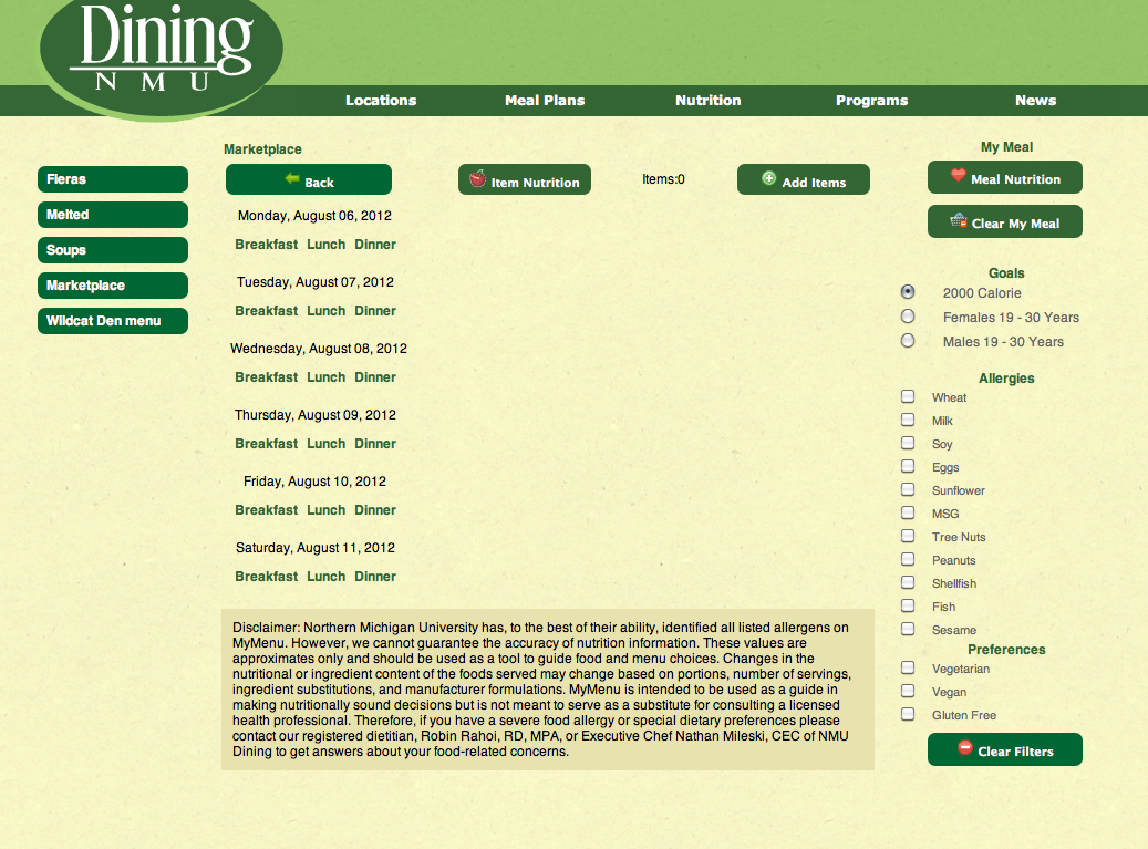 Summer 2012 - NACUFS Food Management Interns!