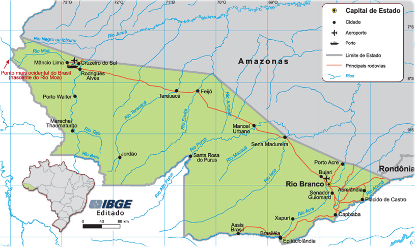 Mapas do Estado do Acre - Fox Press™