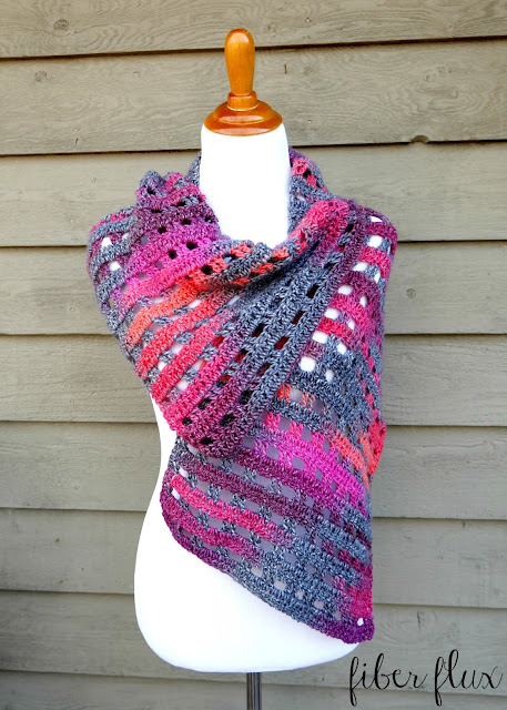 Free Crochet Pattern...Heathered Eyelets Wrap | Fiber Flux...Adventures ...