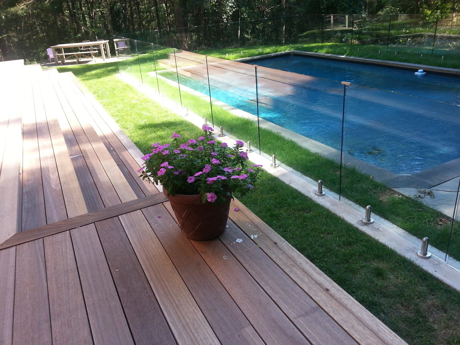 semi frameless glass fence | Stones Designs Oklahoma
