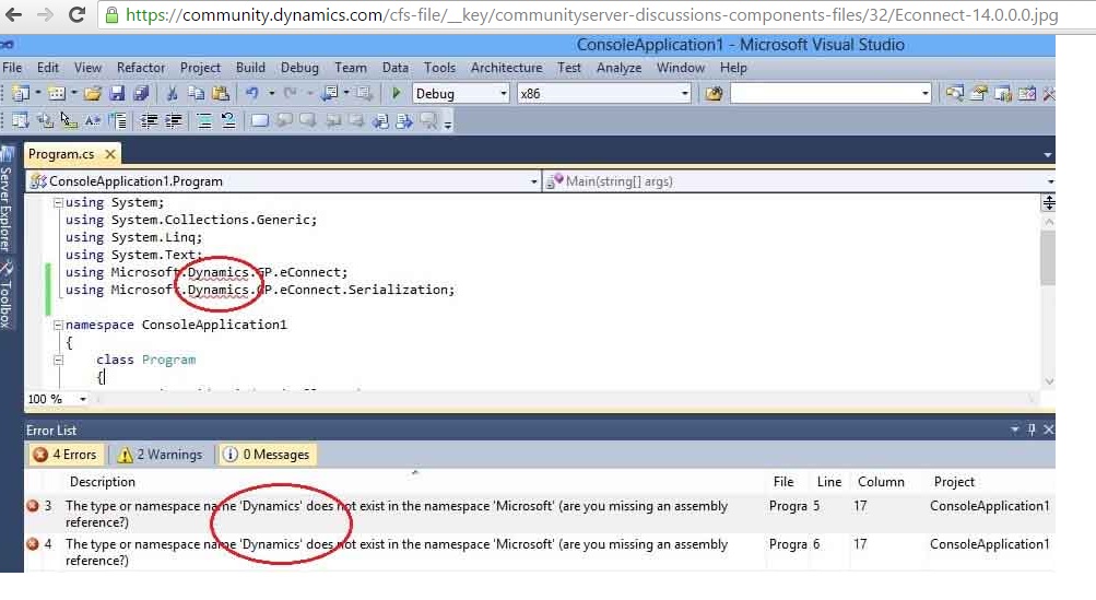 Dynamics Gp Answers The Type Or Namespace Name Dynamics Does Not Exist In The Namespace