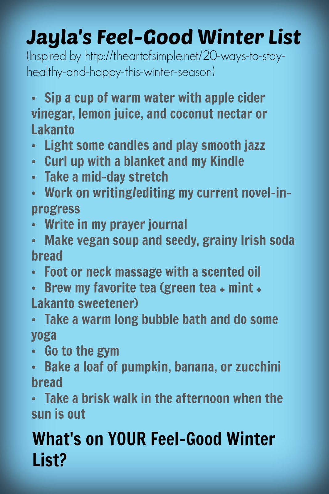 My Feel-Good Winter List