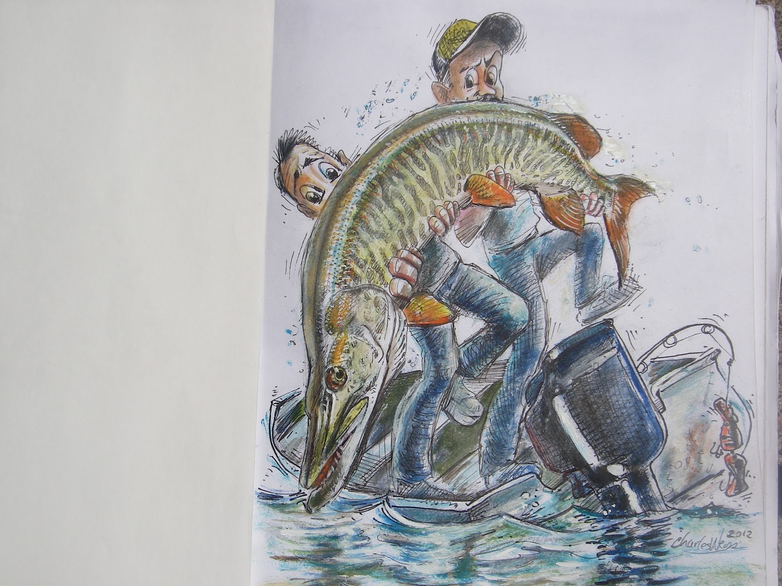CHARLES WEISS ART: Belle River classic Muskie derby, DONATION!