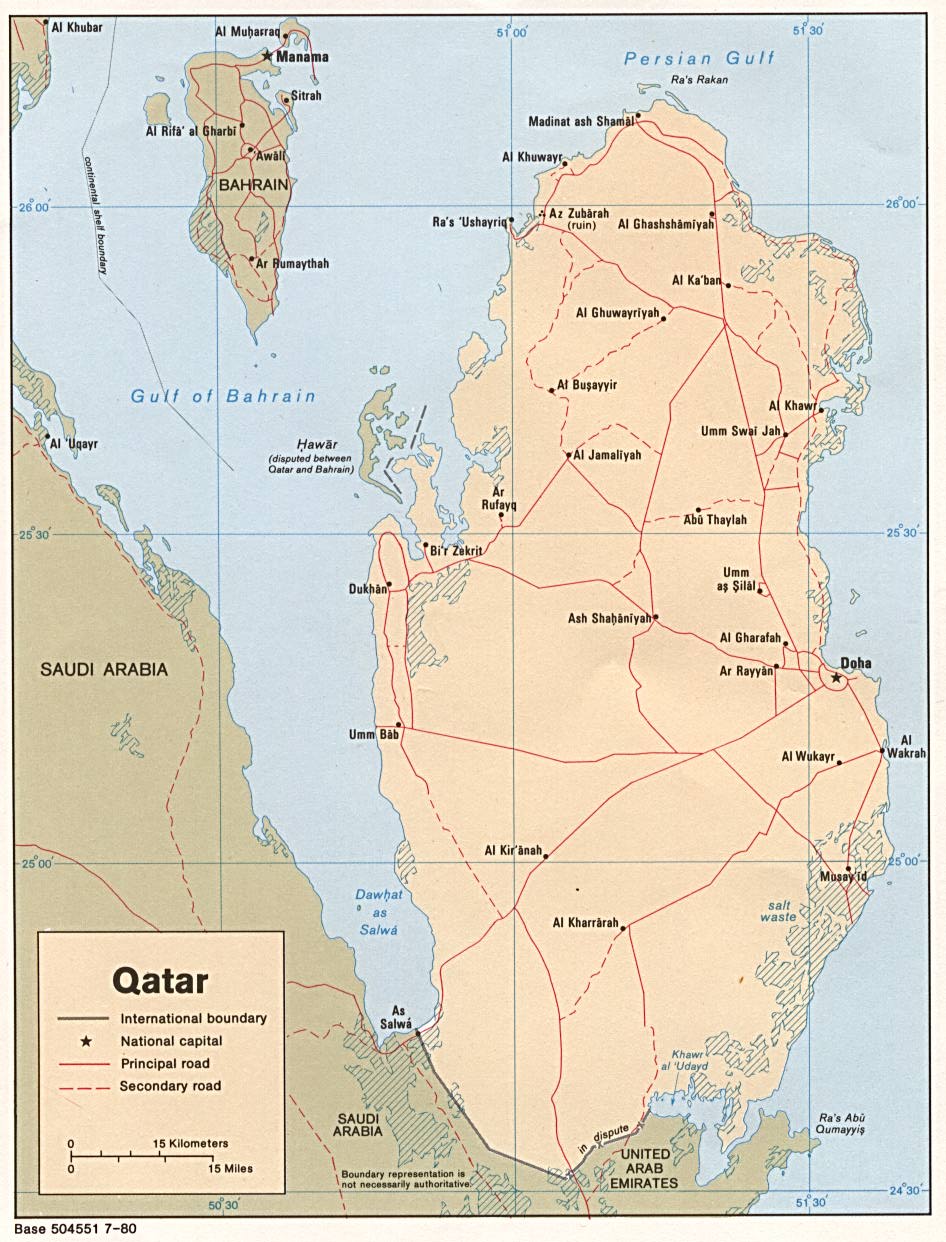 Catar ou Qatar | Mapas Geográficos do Catar