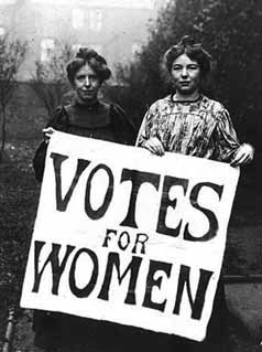 Lady suffrage: votes for women signs