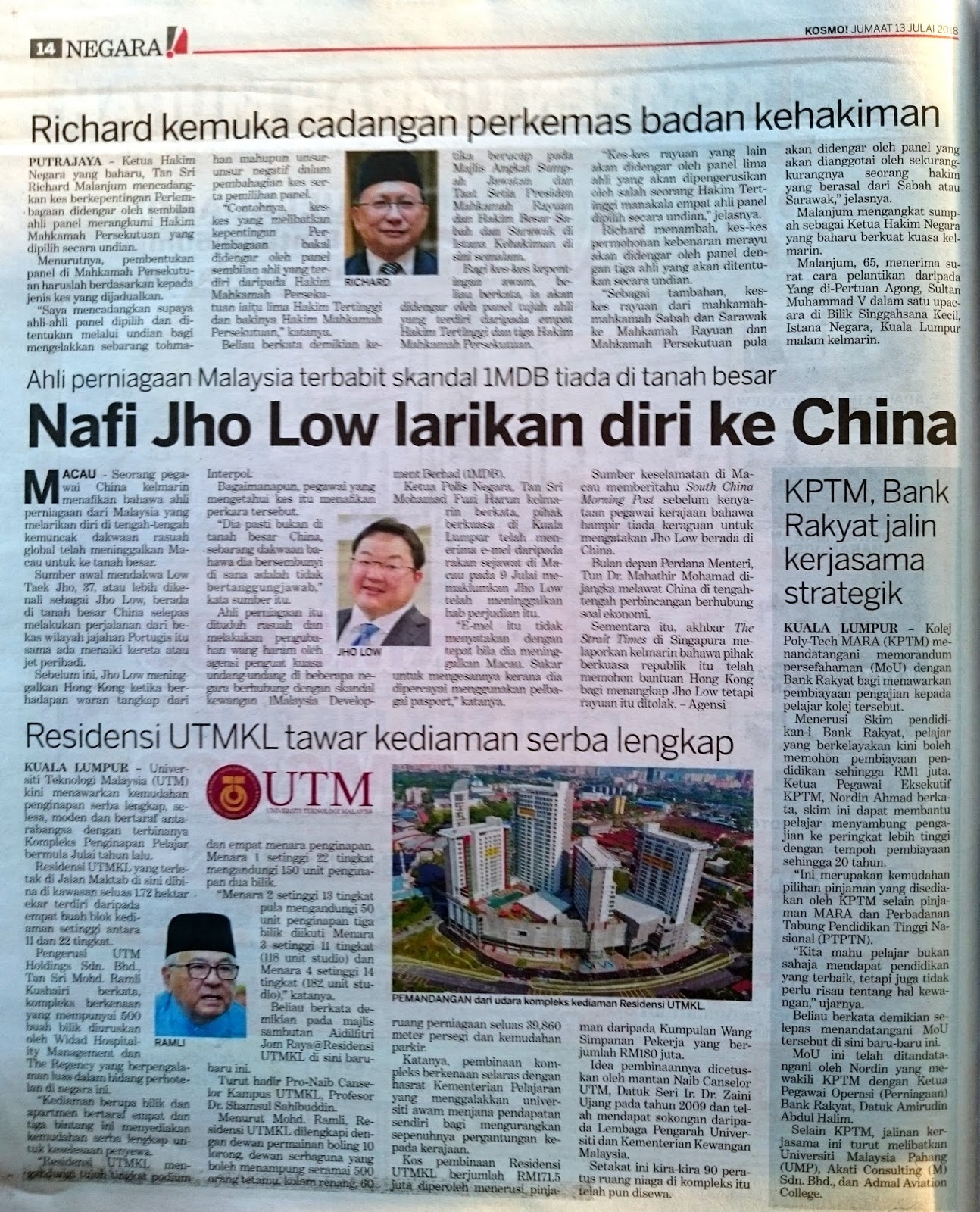 Kes Rasuah Bank Rakyat Sabah Dibebaskan