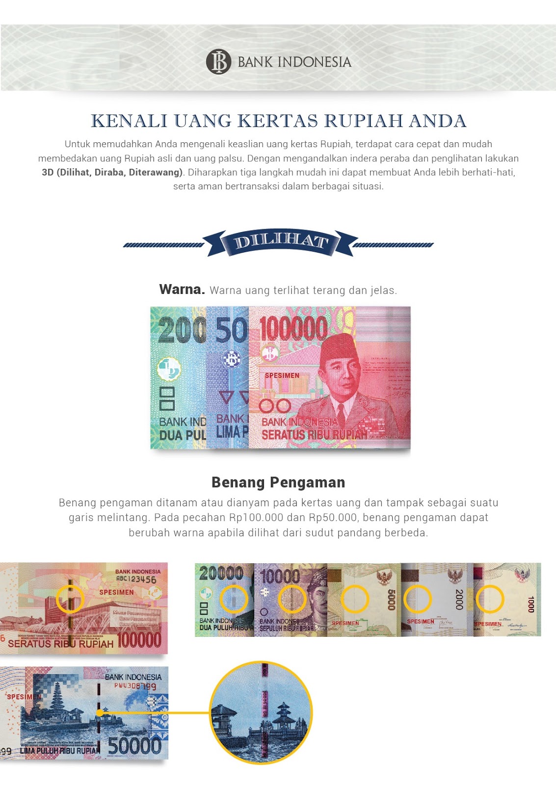 satu cara jitu: Cara Jitu Mengenali Ciri Rupiah 3D