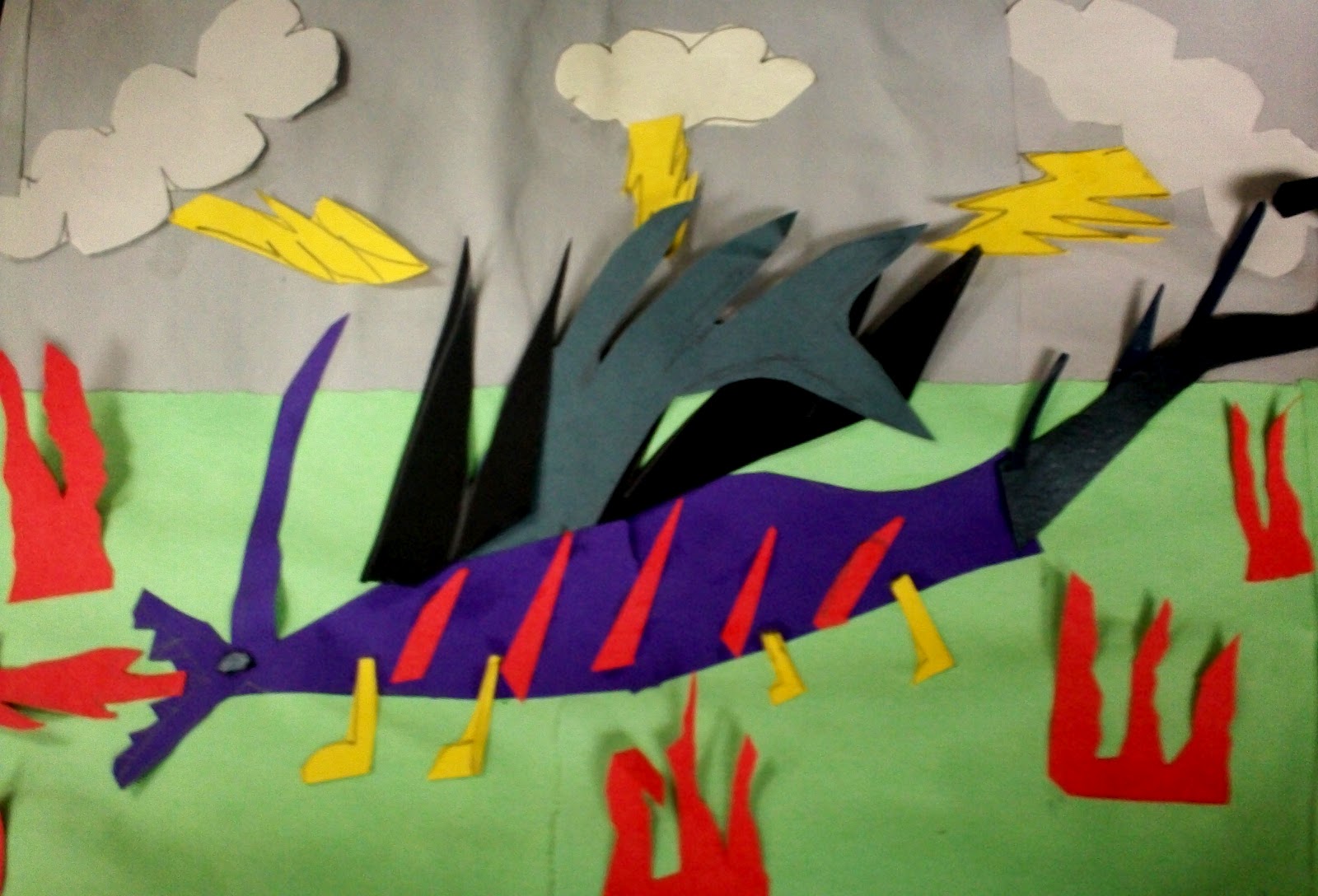 Art With Mr. E: 3rd Grade Dragon Collages: Ode to Phyl