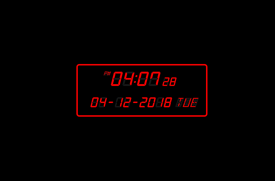 Simple Seven Segment Digital JavaScript Clock