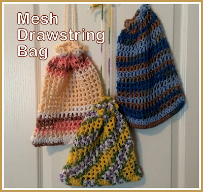 Posh Pooch Designs : Small Mesh Drawstring Bag Crochet Pattern | Posh ...
