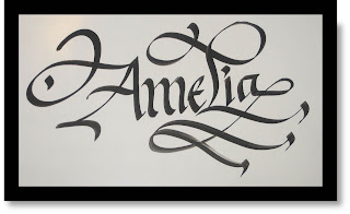 Calligraphy Art: French names, Amelia