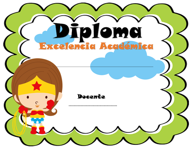 Fichas de Primaria: Diplomas de Súper Héroes
