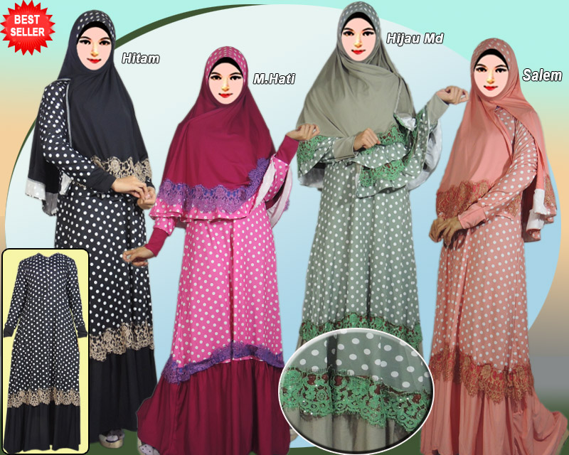 AlFatih Gamis: Gamis Sets Renda Polkadot