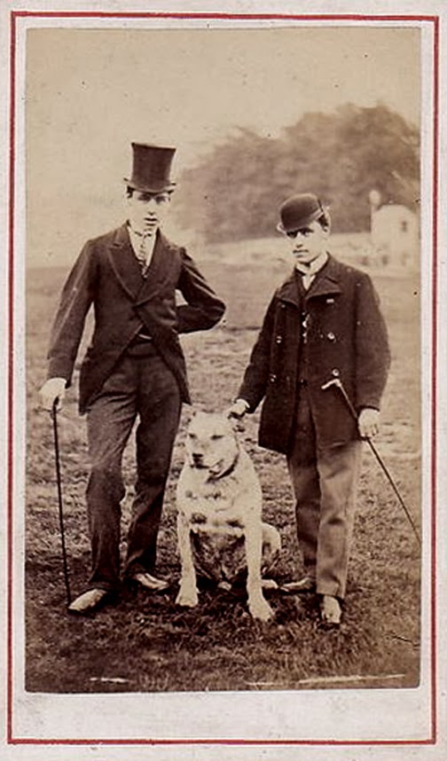Vintage Doggy: Two Gentlemen and Their Dog